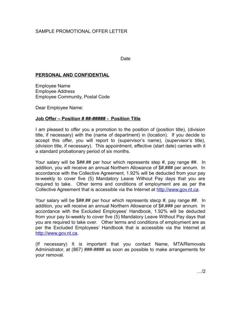 9 Employee Promotion Letters Free Word PDF Excel Format Download