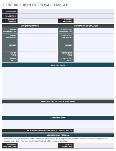 11+ FREE Construction Project Proposal Templates - PDF, Word