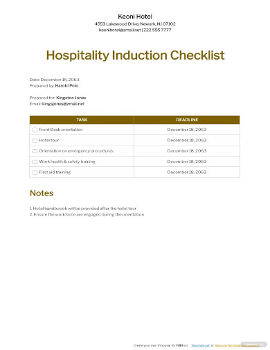 Induction Checklist Template - 19+ Free Word, PDF Format Download