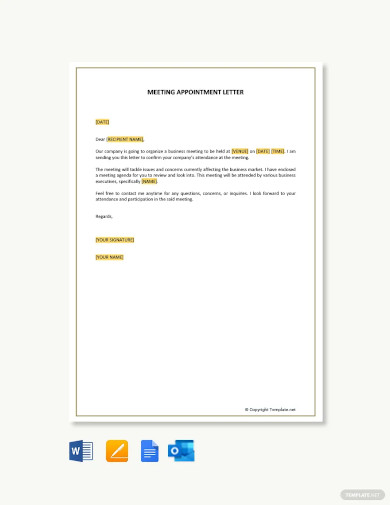 Free 14+ Meeting Appointment Letter Templates - Samples, Examples ...