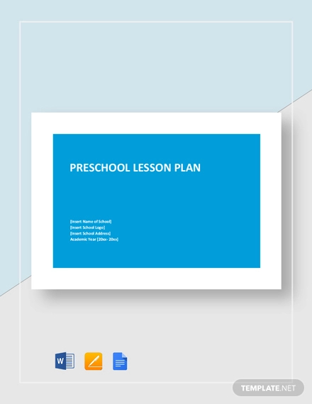 Preschool Lesson Plan Template - 16+ PDF, Word Format Download!