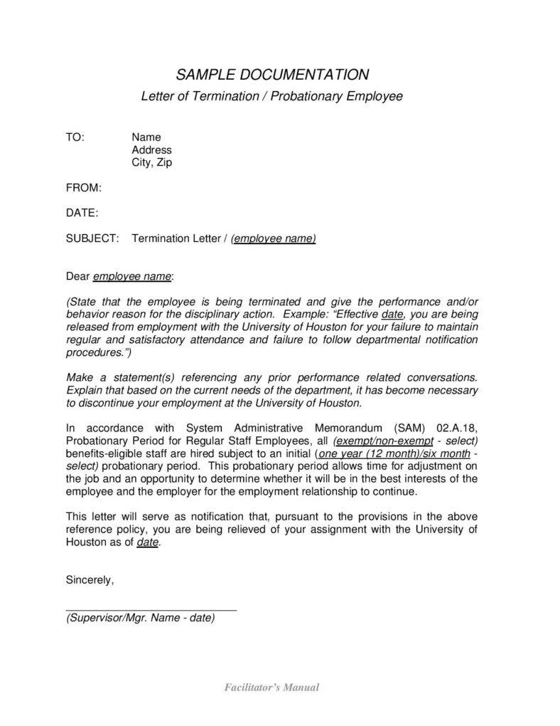 Employment Termination Letters 10 Free Word PDF Excel Format Download