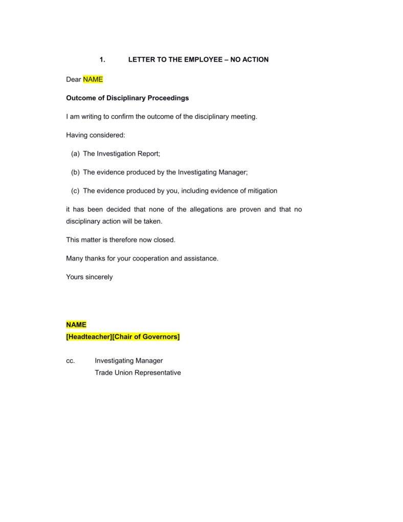 Sample Letter Of Disciplinary Action Classles Democracy