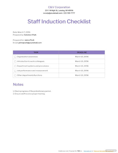Induction Checklist Template - 19+ Free Word, PDF Format Download