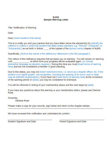 10+ Disciplinary Warning Letters - Free Samples, Examples Download