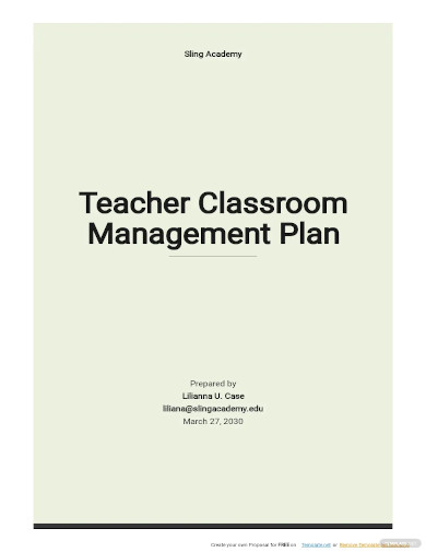18+ Classroom Management Plan Templates - Free PDF, Word Format Download