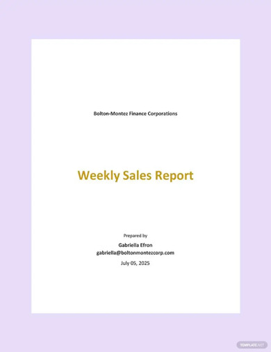 Free 49+ Weekly Report Templates- PDF, Word, Docs, Pages