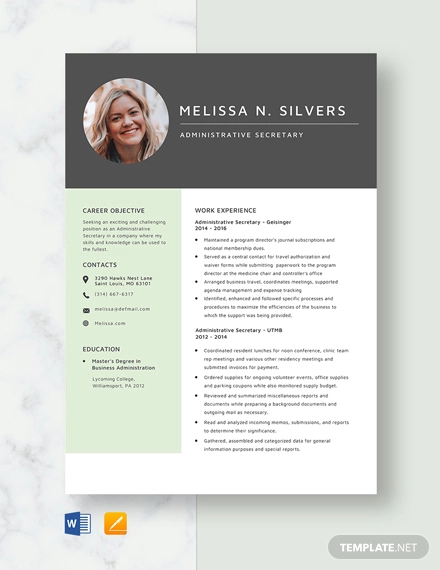Administration Resume Template - 34+ Free Samples, Examples, Format ...