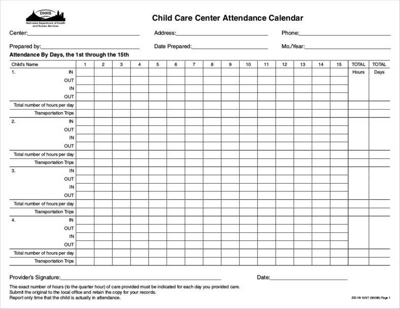 9+ Absence Calendar Templates Free PDF, Excel Format Download