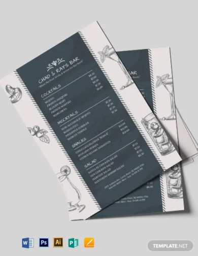 Lounge Menu Card - 16+ Free Templates in PSD, AI