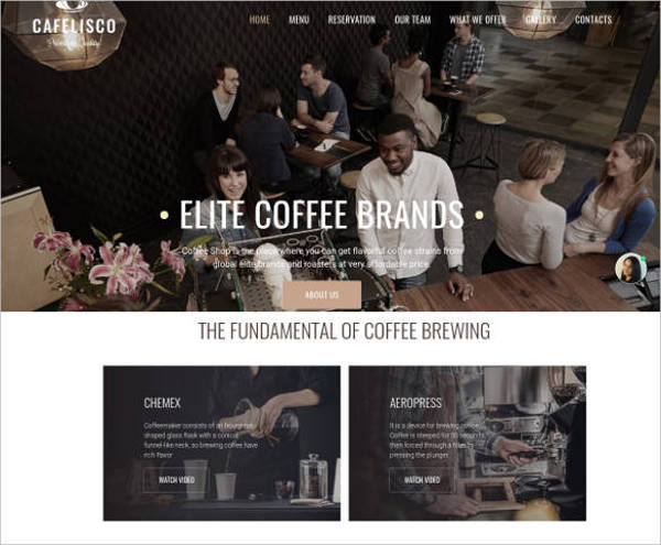 8+ Coffee Shop Website Themes & Templates