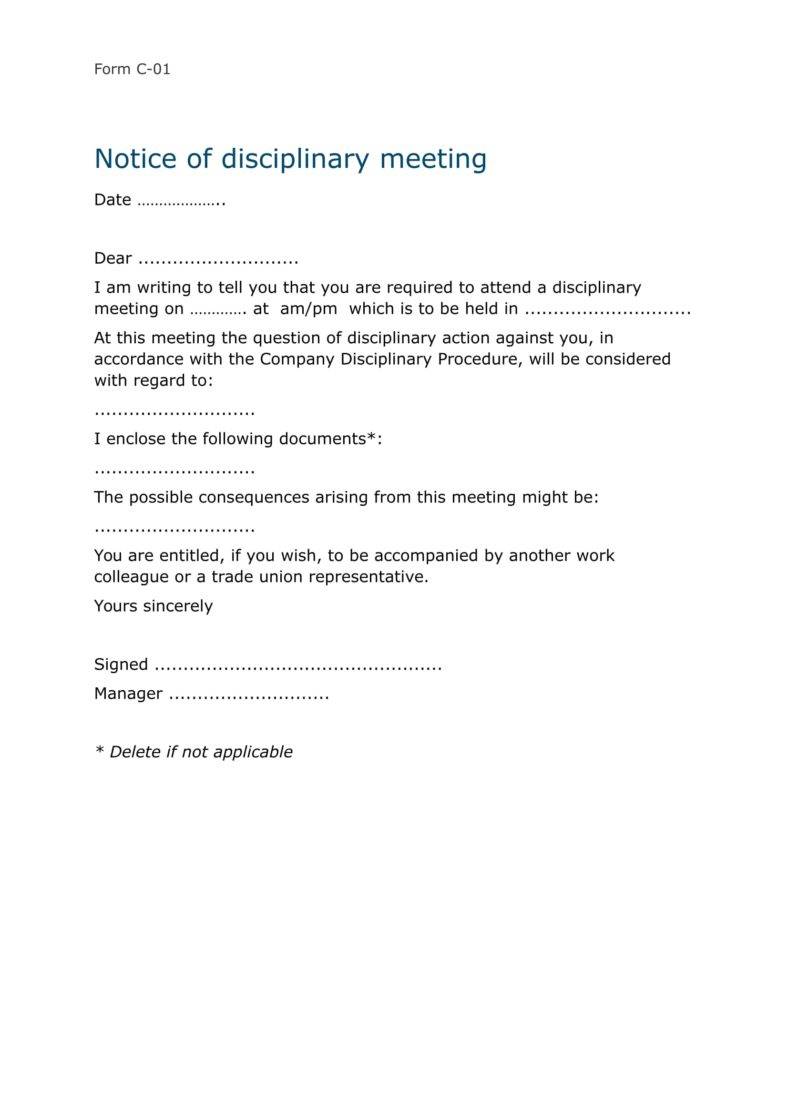Disciplinary Memo For Misconduct Just B CAUSE