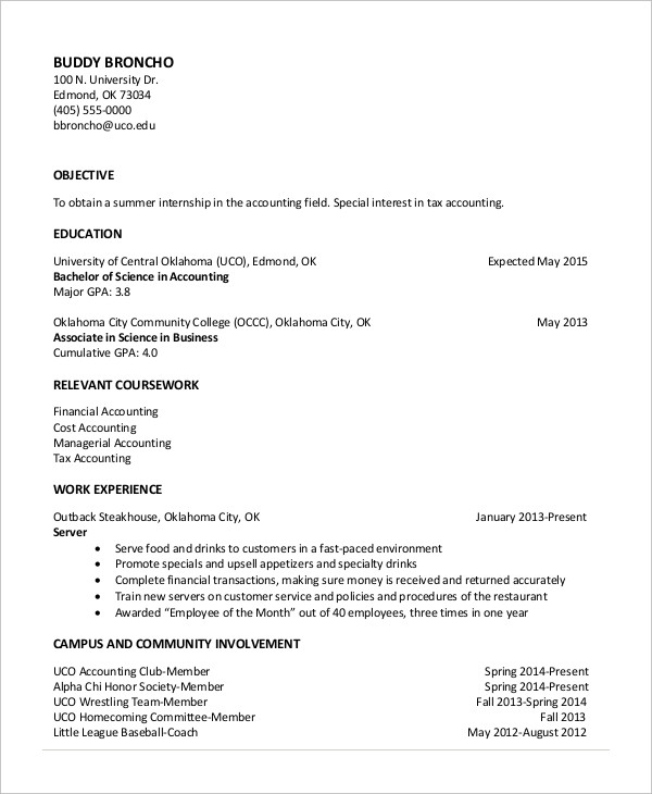 Chronological Resume Template - 28+ Free Word, PDF Documents Download