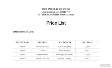 17+ Service Price List Templates Free Samples, Examples Formats Download