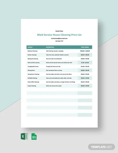 28+ Cleaning Price List Templates - Free Word, PDF, Excel Format Download