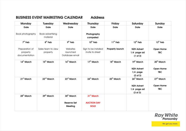 25+ Event Calendar Templates Free Samples, Examples Formats Download ...