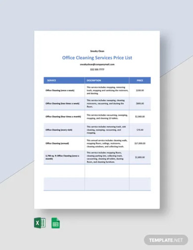 17+ Service Price List Templates Free Samples, Examples Formats Download