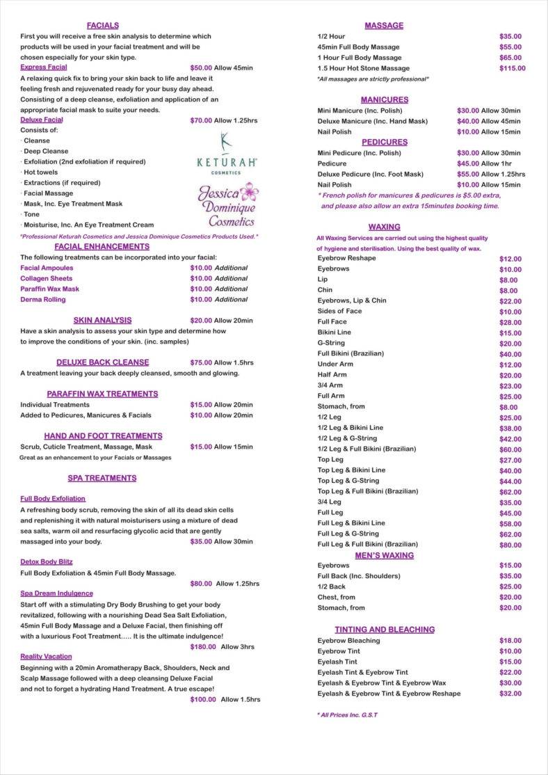 17+ Service Price List Templates Free Samples, Examples Formats Download