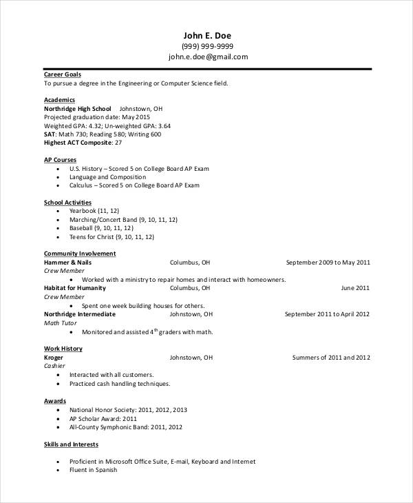 High School Resume Template Microsoft Word Photos Cantik