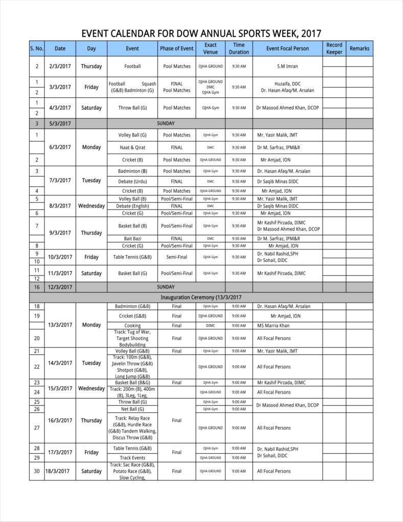 25+ Event Calendar Templates Free Samples, Examples Formats Download