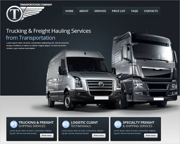 Transportation Website Templates Transport Informations Lane