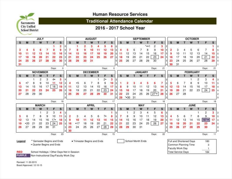 9+ Absence Calendar Templates Free PDF, Excel Format Download
