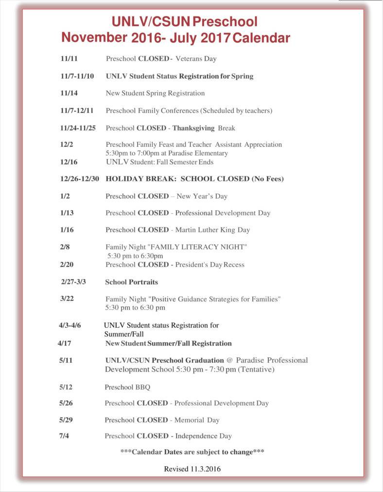 14+ Daycare Calendar Templates Free Samples, Examples Formats Download