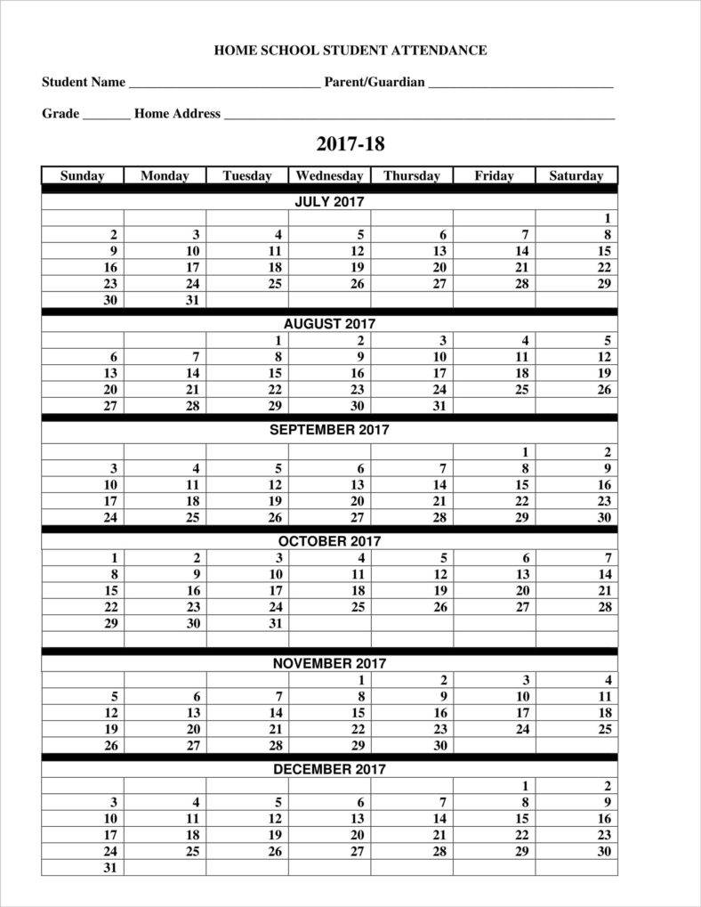 9+ Absence Calendar Templates Free PDF, Excel Format Download