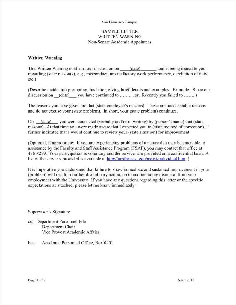 12+ Student Warning Letter Templates Free Word, PDF Format Download