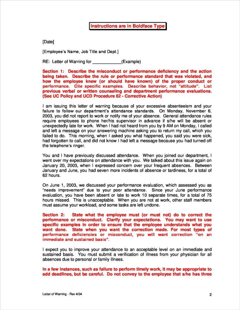 17+ First and Second Warning Letter Templates - Free PDF, Word, Excel ...