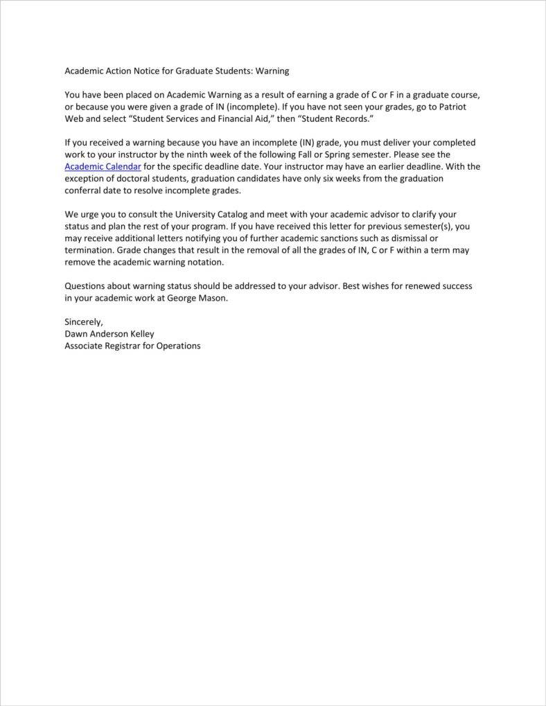 12+ Student Warning Letter Templates Free Word, PDF Format Download