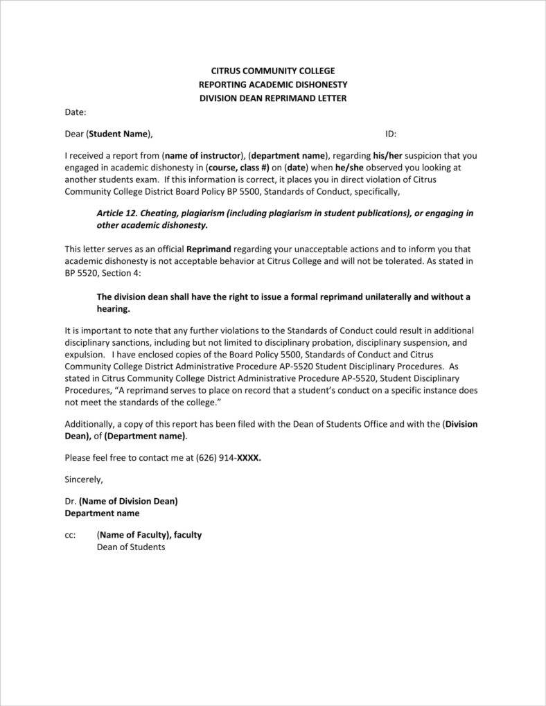 12+ Student Warning Letter Templates Free Word, PDF Format Download