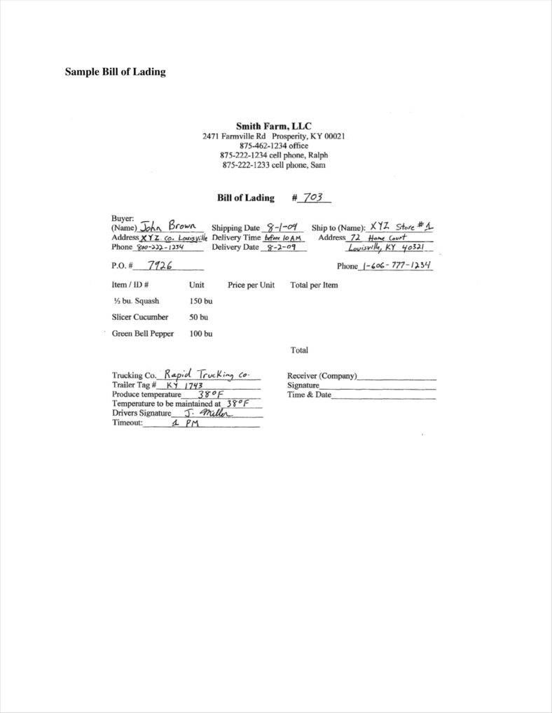 35 + Bill of Lading Templates in MS Word, Google Docs