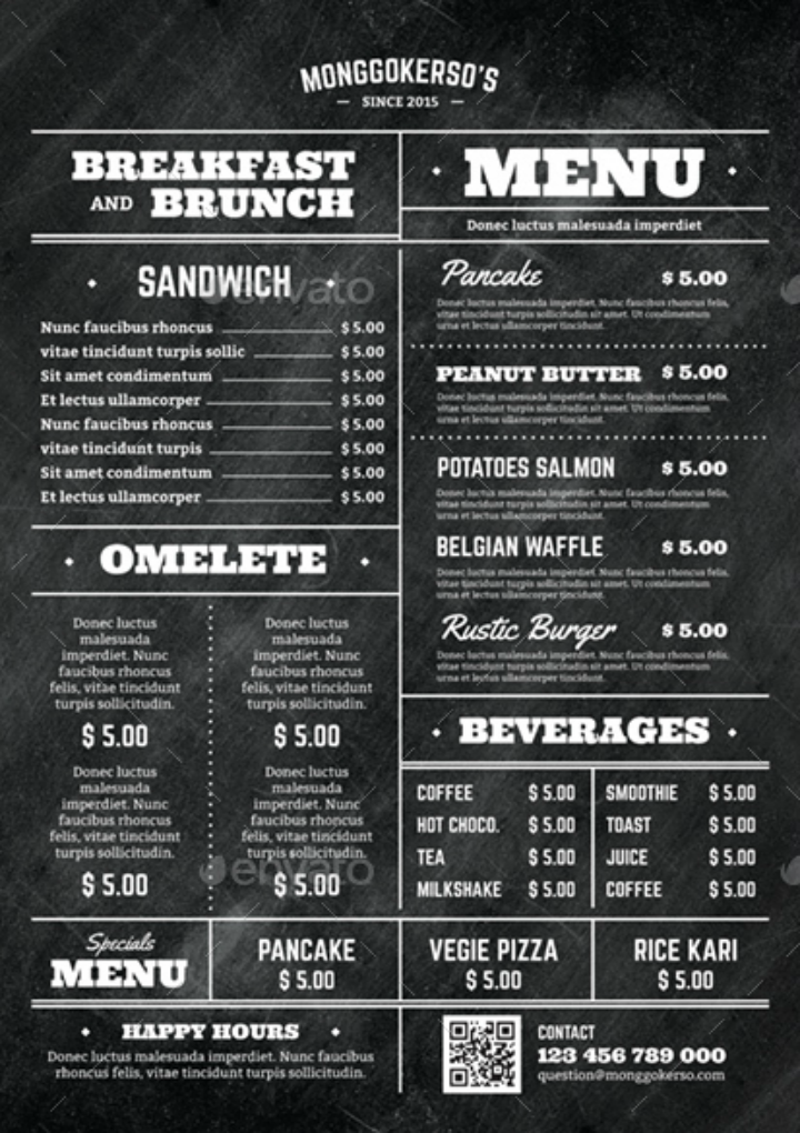 Elegant Brunch Menu 12 Free Templates In PSD AI