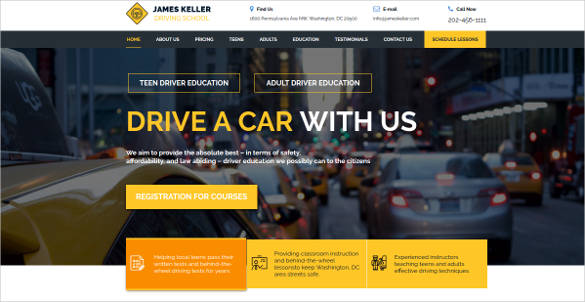 12+ Best Driving School Website Templates