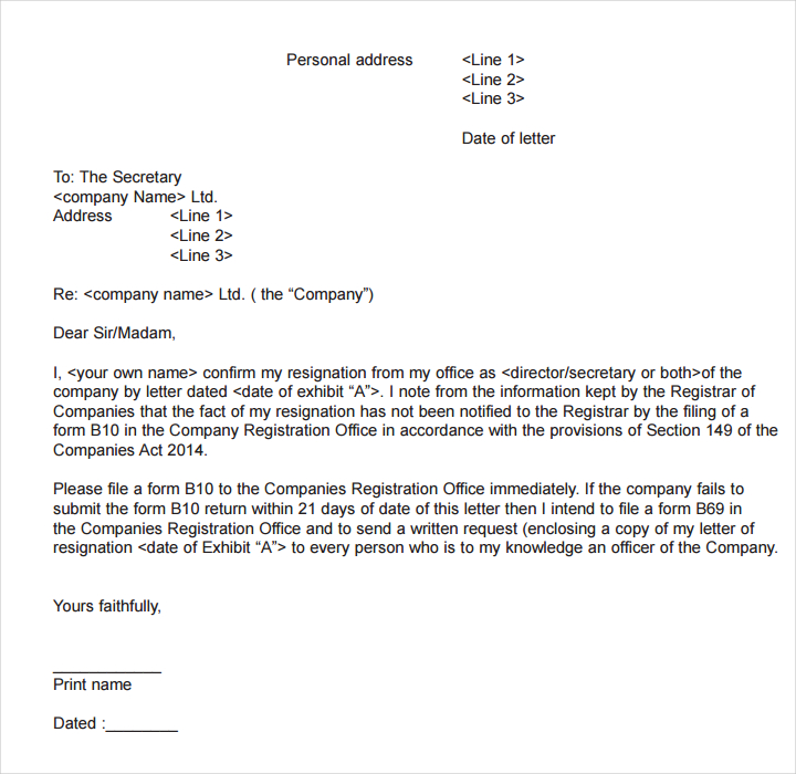 Have A Info About Resignation Letter Short Notice Payment Lieu Sample 