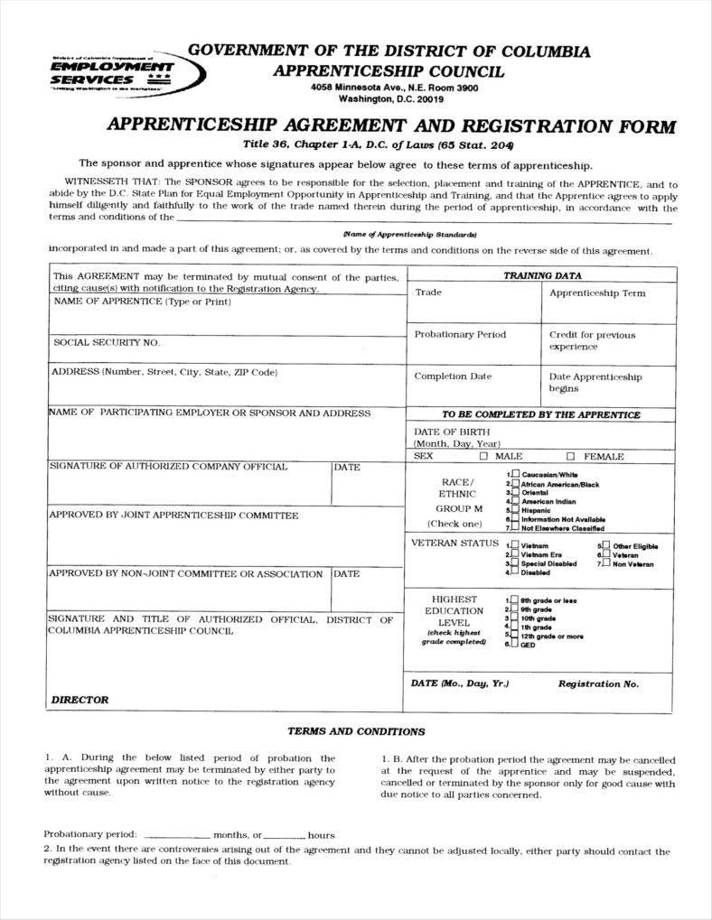 9+ Apprenticeship Application Form Templates - Free Word, PDF, Excel ...