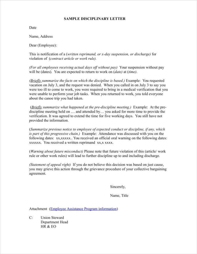 14 Sample Behavior Warning Letters DOC PDF Apple Pages Google Docs