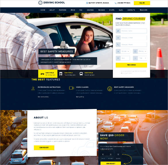 12+ Best Driving School Website Templates