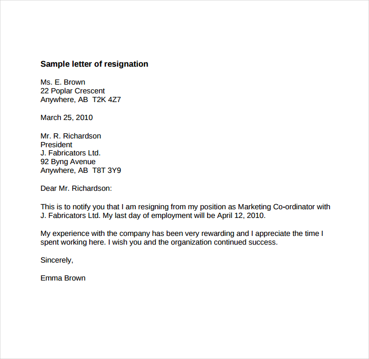 26+ Resign Letter Format Templates - Free PDF, DOC Format Download