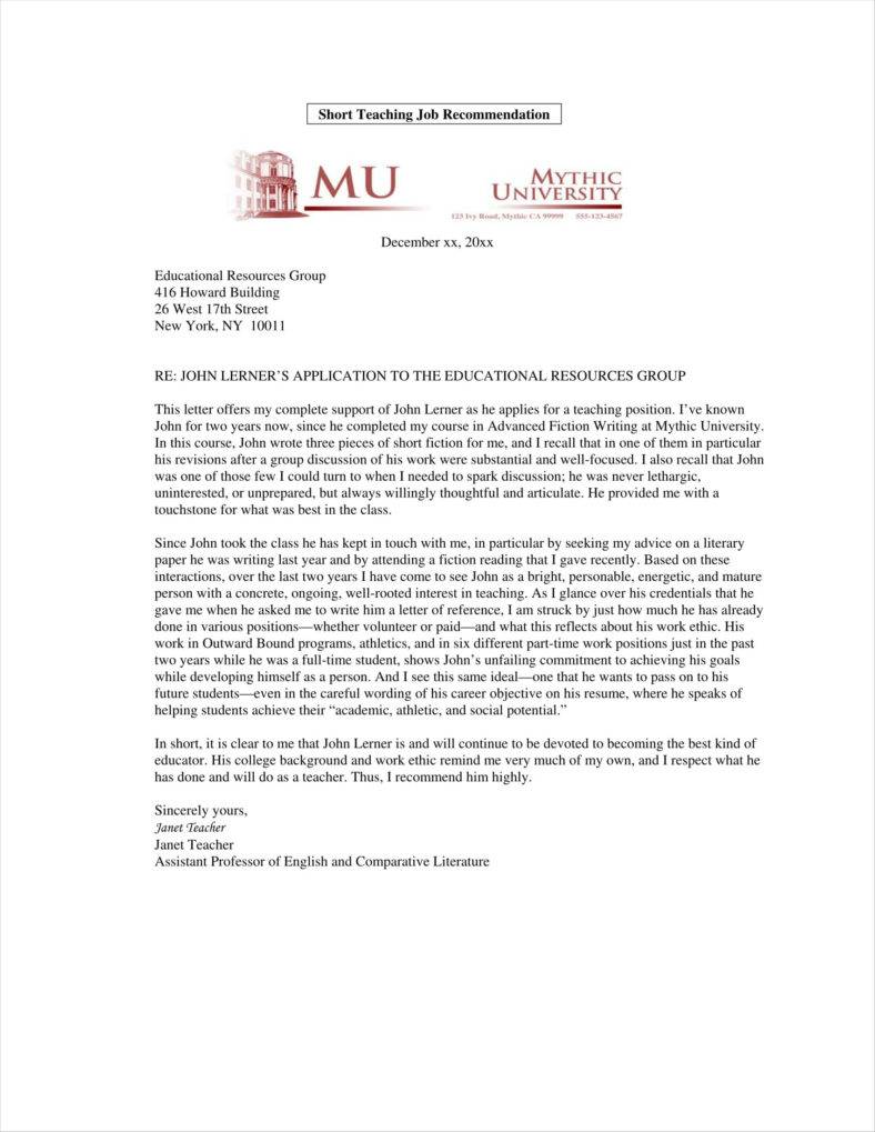 Sample Application Letter For Teacher Promotion Application Letter