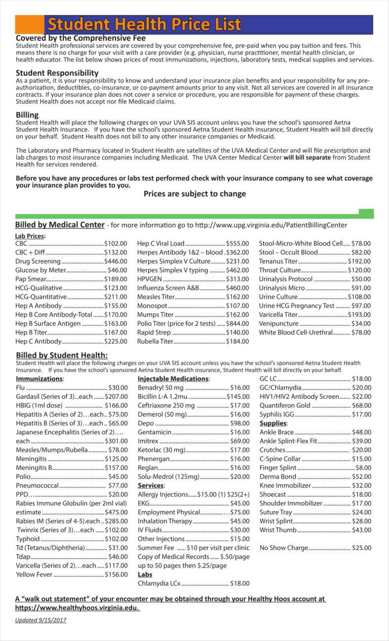 38+ Sample Price List Templates - Free DOC, PDF, Excel Format Download ...