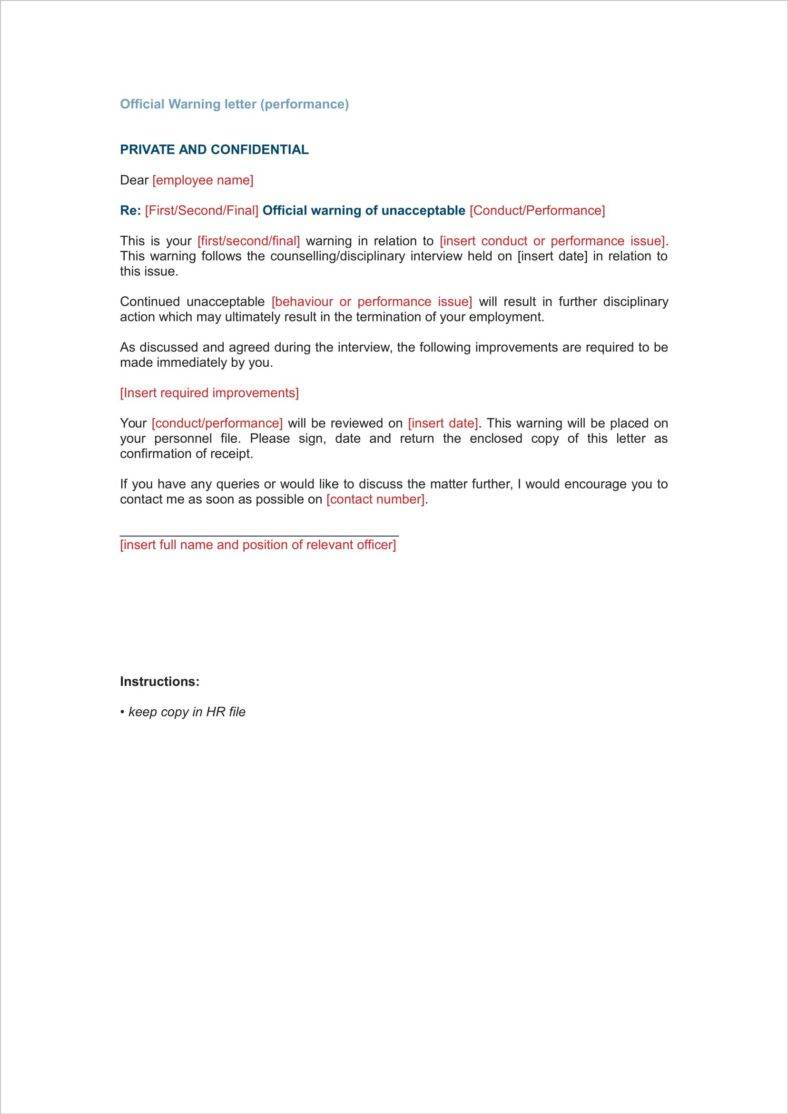 13+ Absence Warning Letter Templates | Free Word, PDF, Excel Format Download | Free & Premium Templates