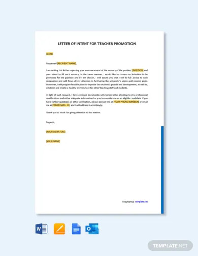 13+ Teacher Promotion Letter Templates - Free PDF, DOC Format Download