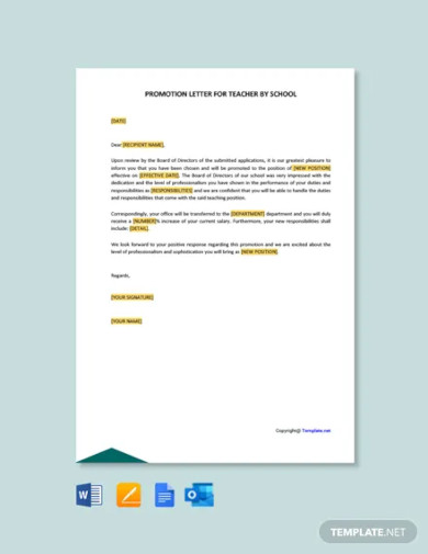 13+ Teacher Promotion Letter Templates - Free PDF, DOC Format Download