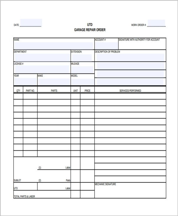 Order Form Templates For Mac Sasfranchise