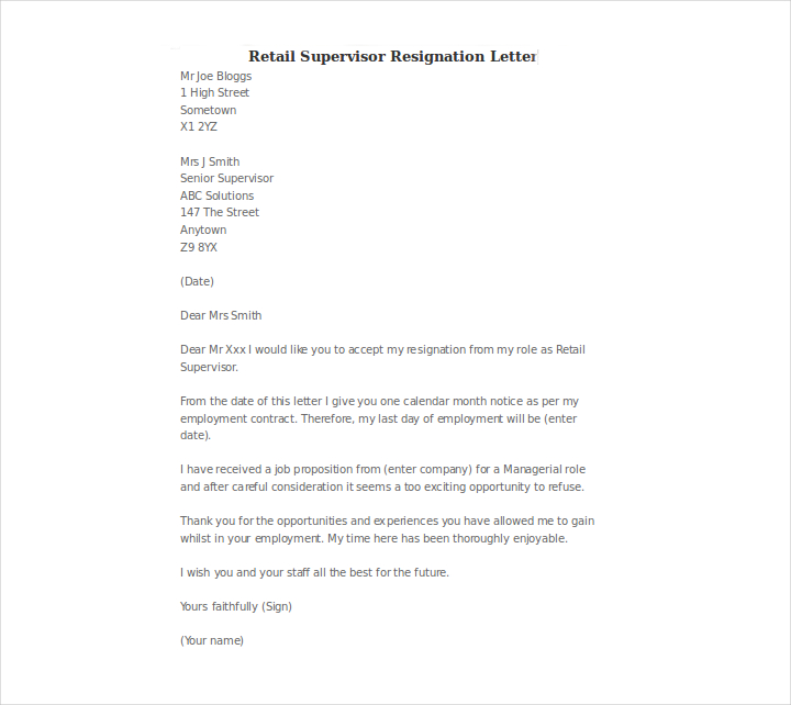 19+ Resign Letter Format Templates - Free PDF, DOC Format Download ...