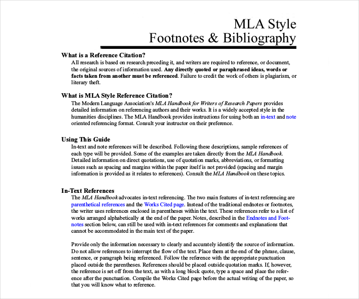 9+ MLA Bibliography Templates - Free PDF, DOC Format Downloads