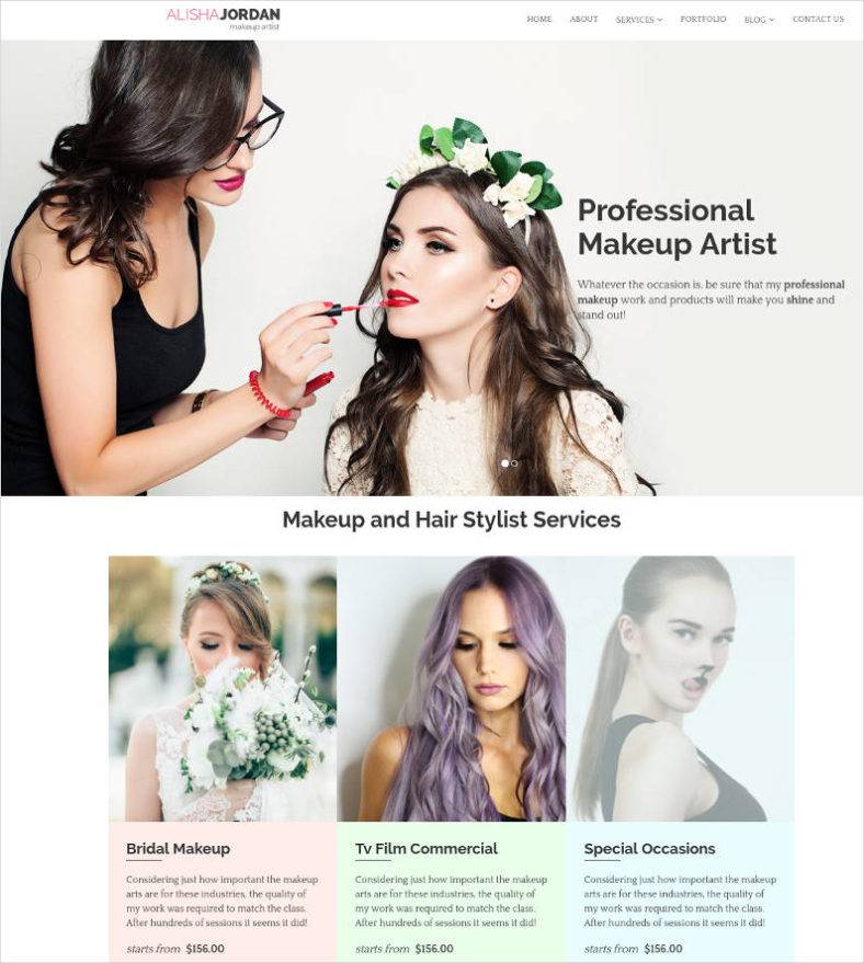 10 Best Makeup Artists Website Templates Free Premium Themes