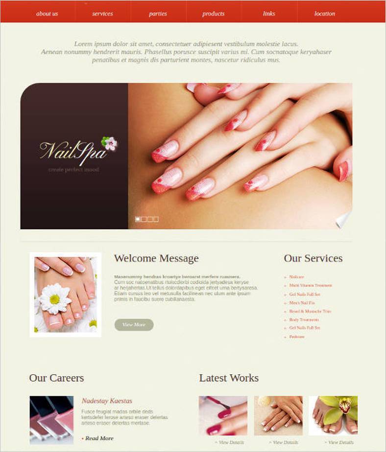 Free Spa Website Templates Printable Templates